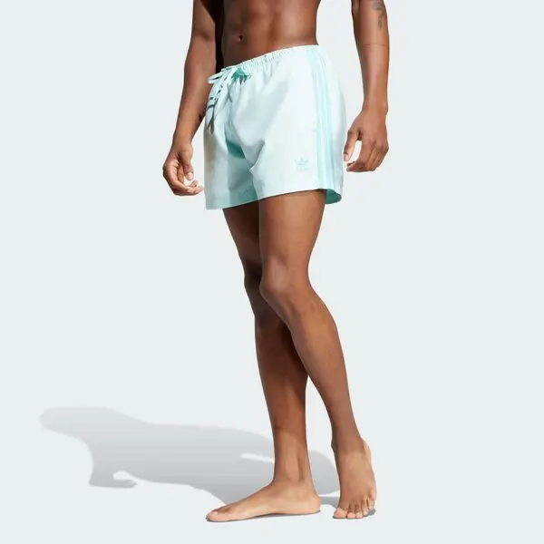 Adidas Adicolor 3-Stripes 5-Inch Swim Shorts In Semi Flash